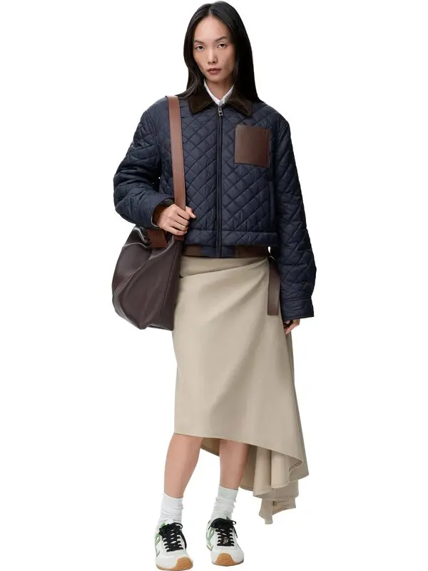 Loewe Quilted Technical Fabric Short Jacket - Dark Navy