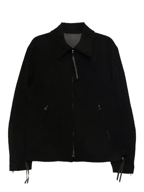 THE VIRIDI-ANNE Wool Zip-up Jacket - Black