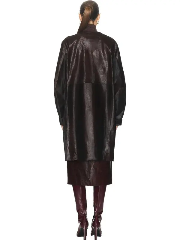 Loulou De Saison Miller Leather Coat - Coffee