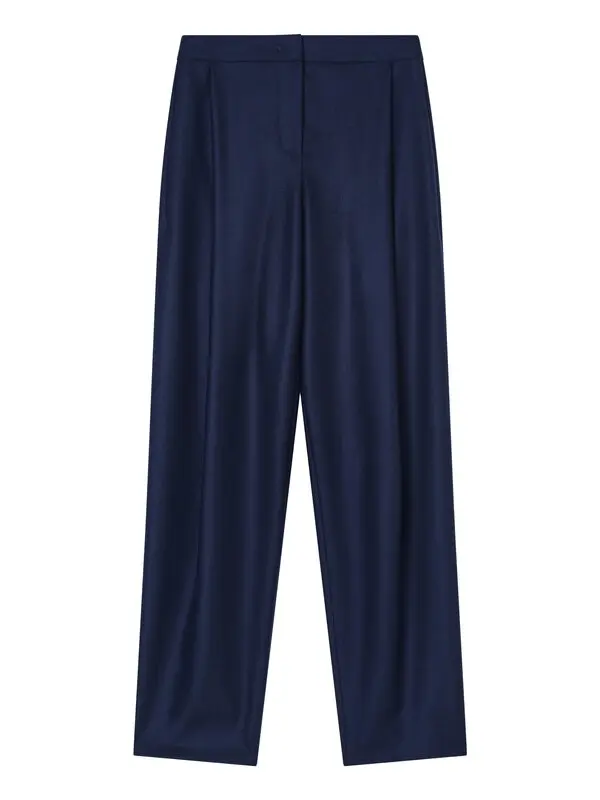 Giorgio Armani Single-pleat Cashmere Flannel Trousers - Blue