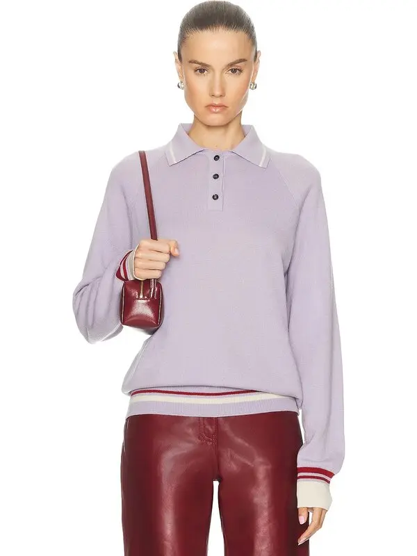 AMIYA Ivy Polo Sweater - Lilac
