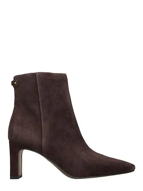 Sam Edelman Saige Suede Heeled Ankle Boots - Brown
