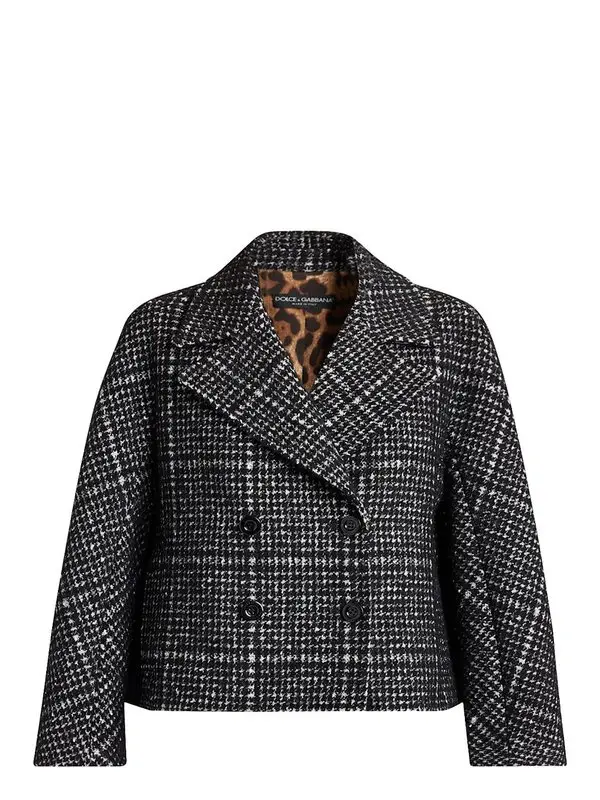 Dolce & Gabbana Pied Poule Double-breasted Jacket - Houndstooth Black
