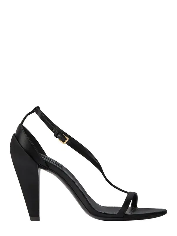 Givenchy Satin Heeled Sandals - Black