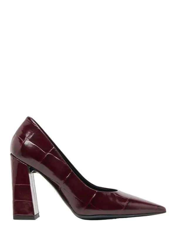 DOLCEVITA Misty Croc-embossed Heels - Burgundy Croco Embossed Leather
