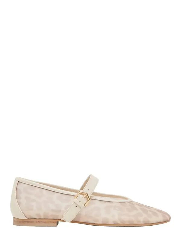 DOLCEVITA Roslyn Ballet Flat - White Leopard Mesh