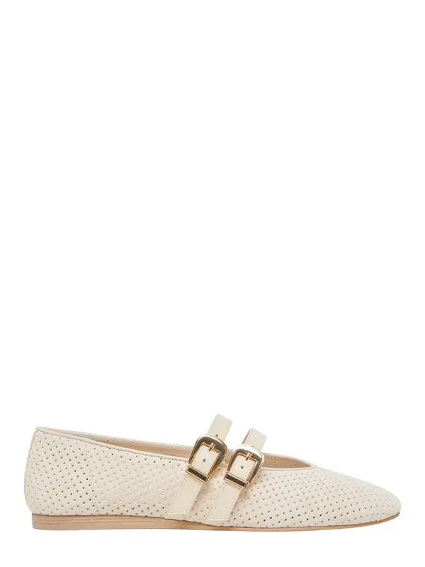 DOLCEVITA Baylee Ballet Flats - Bone Perforated Suede