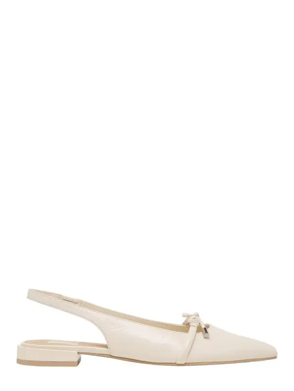 DOLCEVITA Payge Slingback Flats - Off White Crinkle Patent