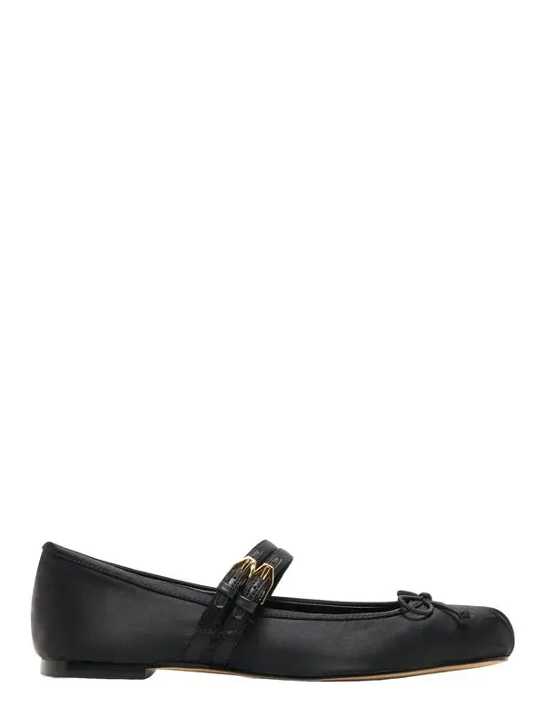 DOLCEVITA Gibsen Ballet Flats - Onyx Satin