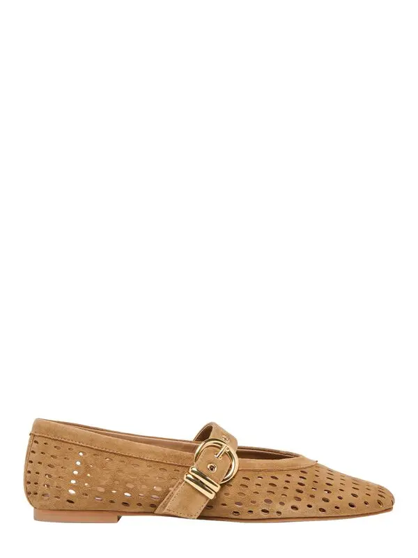 DOLCEVITA Mikel Ballet Flats - Lt Brown Perforated Suede