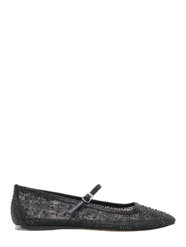 DOLCEVITA Reyes Crystal Embellished Ballet Flats - Black Mesh