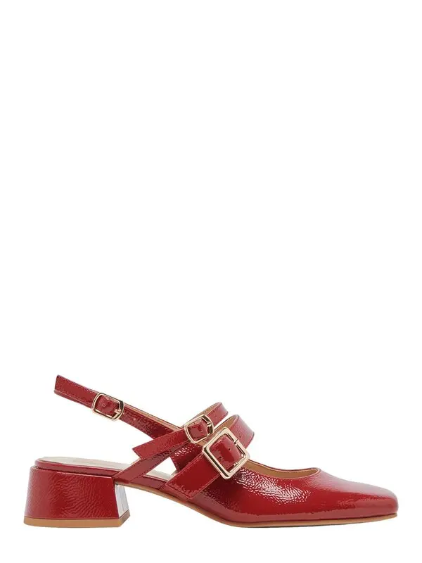 DOLCEVITA Patzy Heels - Crimson Crinkle Patent Leather