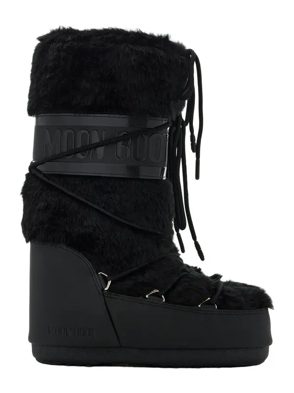 Moon Boot Icon Faux Fur Boots - Black
