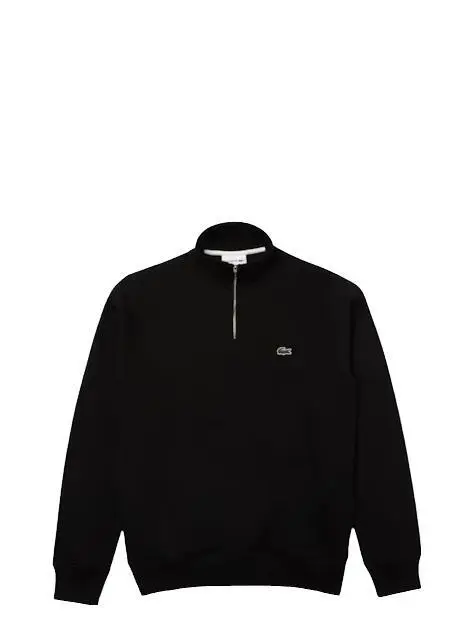 Lacoste Zip-up High Neck Sweatshirt - Black