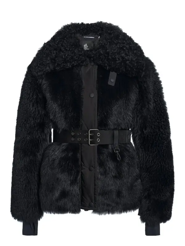 Moncler Valdivian Faux Fur Ski Jacket - Black