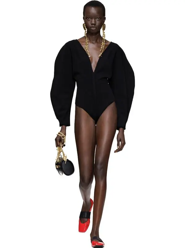 Givenchy Knit Bodysuit With Cocoon Sleeves - Black