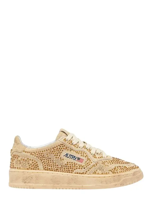 AUTRY Medalist Low Crystal Sneakers - Beige