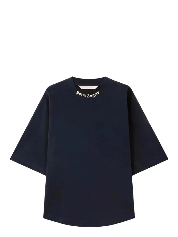 Palm Angels Curved-logo T-shirt - Blue