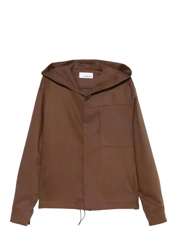 COSTUMEIN Hooded Jacket With Pocket - Brown