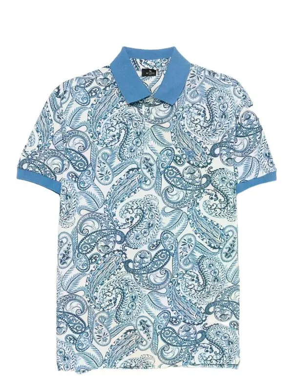 Etro Paisley-pattern Polo Shirt - Blue