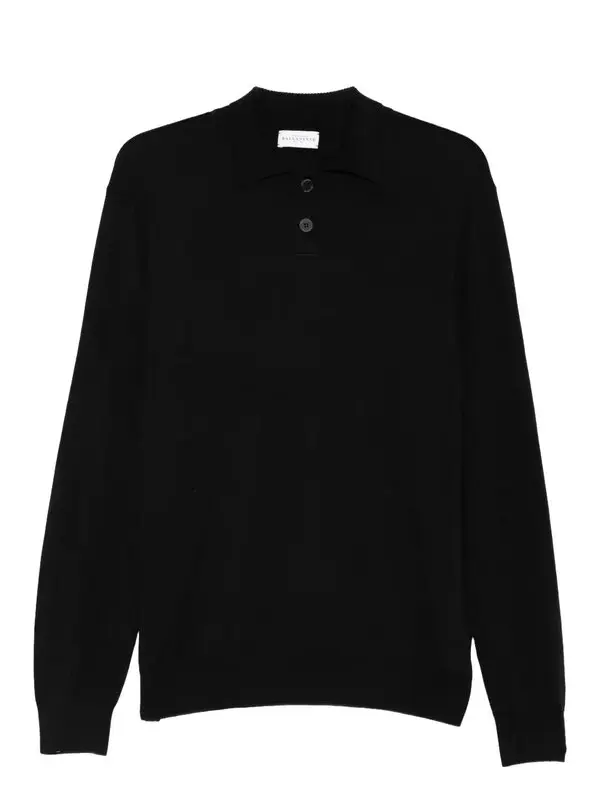 BALLANTYNE Long-sleeve Polo Shirt - Black