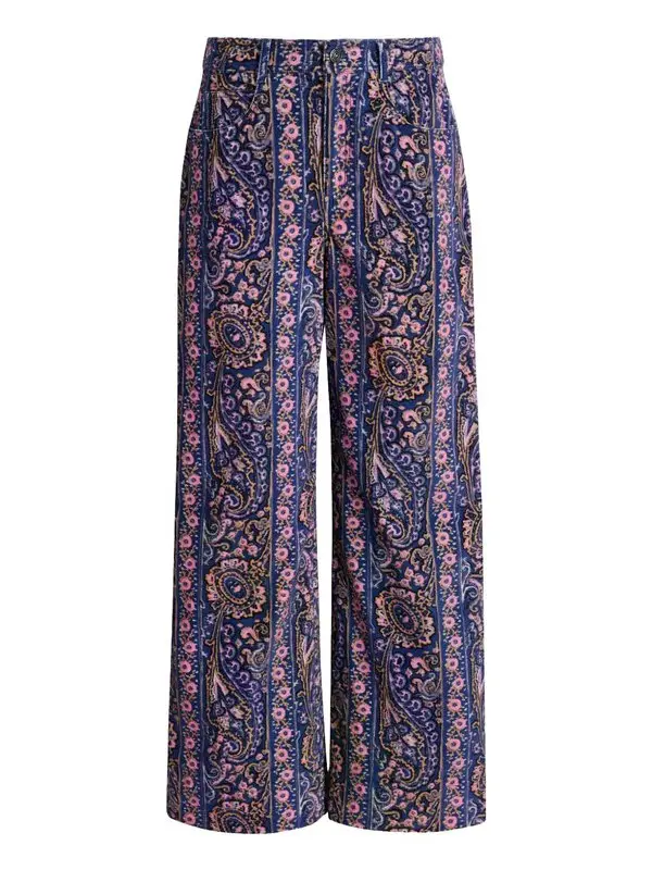 Cinq À Sept Betsey Paisley-print Trousers - Blue