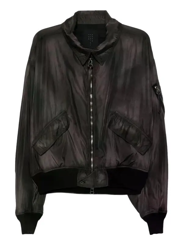 THE VIRIDI-ANNE Zip-up Bomber Jacket - Black