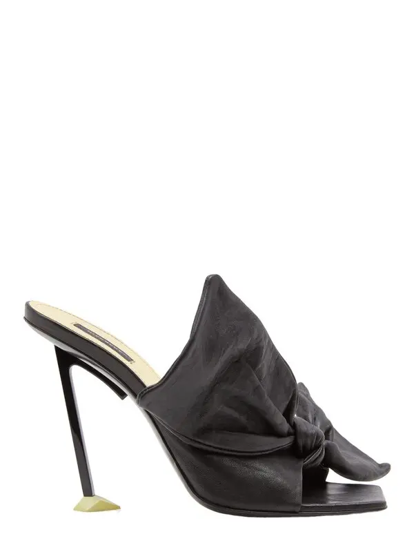 Givenchy Boudoir Bow Leather Mules - Black