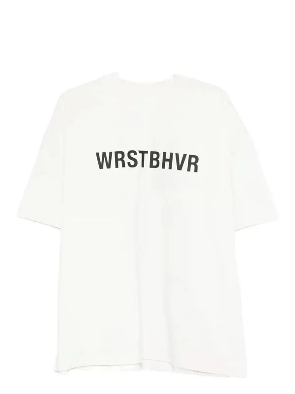 WRSTBHVR Logo-print T-shirt - Neutrals