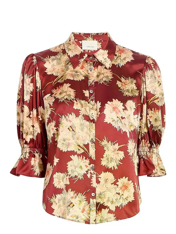 Cinq À Sept Mae Bouquet Fiona Shirt - Red
