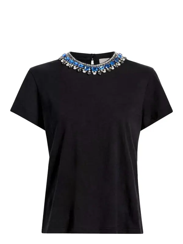 Cinq À Sept Danielle Embellished T-shirt - Black