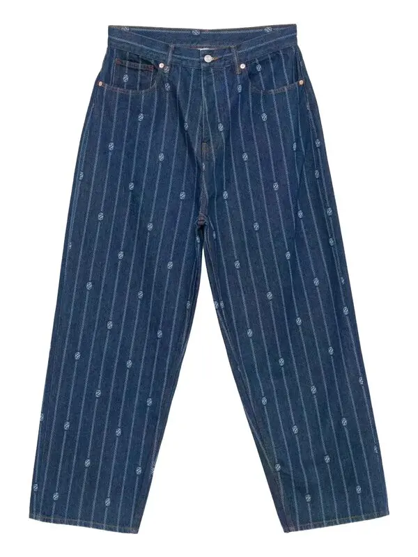 Drole De Monsieur Striped Jeans - Blue