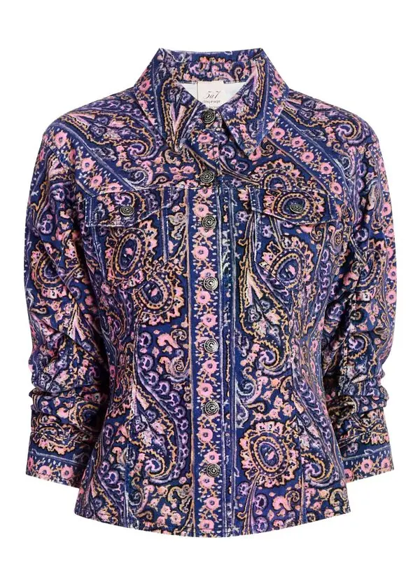 Cinq À Sept Canyon Paisley Velvet Jacket - Blue