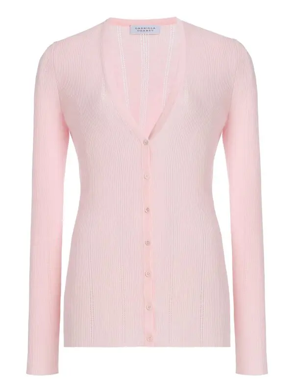 Gabriela Hearst Lillian Pointelle-knit Wool Cardigan - Pink