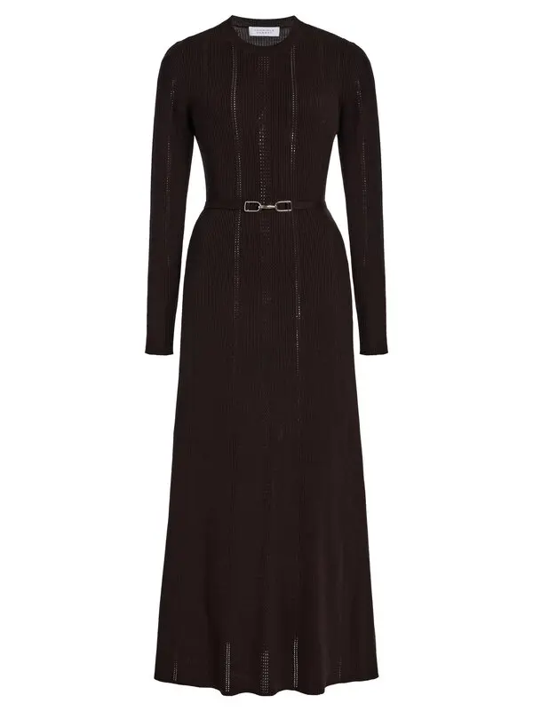 Gabriela Hearst Imagene Knit Wool Maxi Dress - Brown