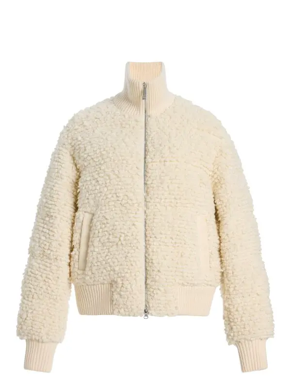 Perfect Moment Bouclé Wool Down Bomber Jacket - Ivory