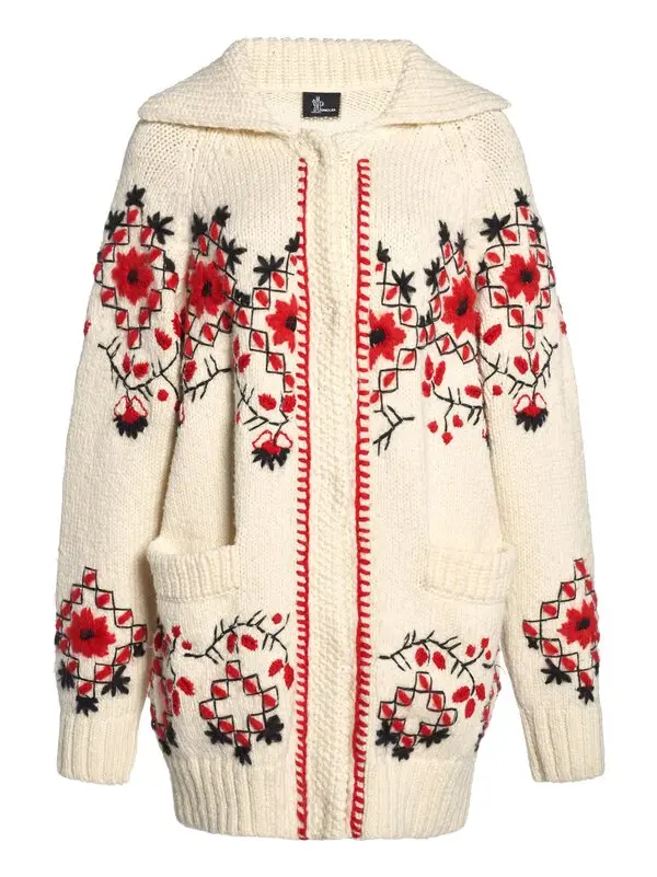 Moncler Embroidered Nylon-wool Cardigan - Multi