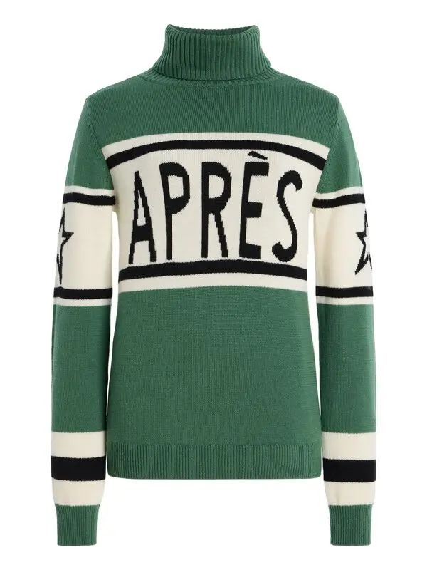 Perfect Moment Intarsia-knit Turtleneck Sweater - Green