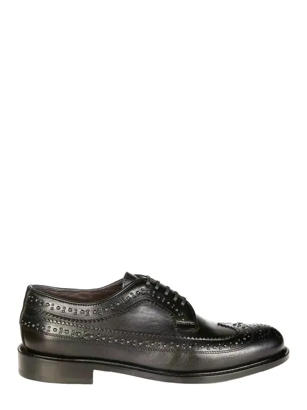 MORGILLO Leather Derby Shoes - Black