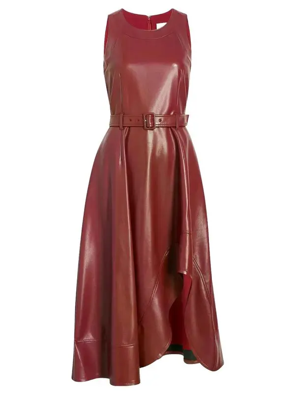 Cinq À Sept Zelda Vegan-leather Dress - Red