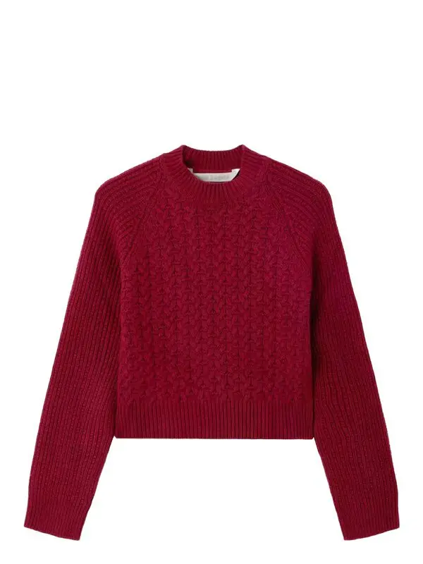 Palm Angels Curved-logo Ribbed-panel Sweater - Red