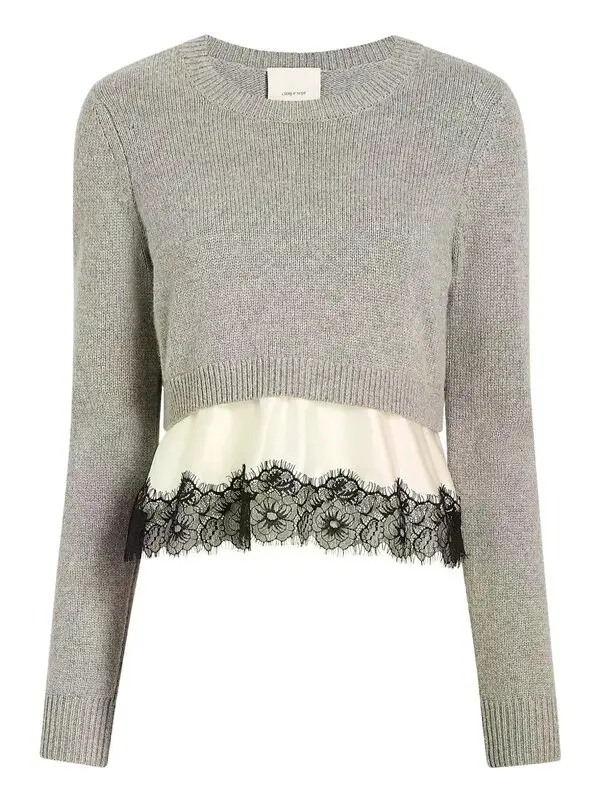 Cinq À Sept Zyla Lace-trim Pullover - Grey