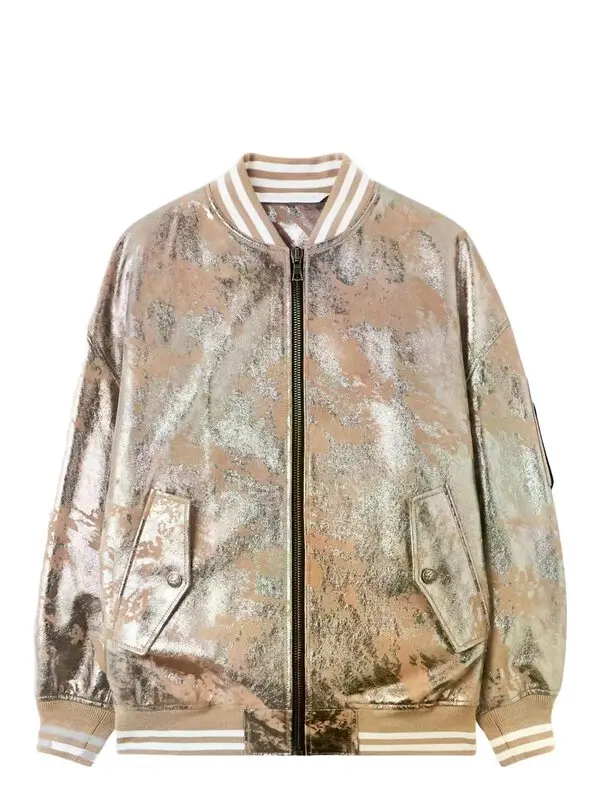 Palm Angels Laminated Bomber Jacket - Neutrals