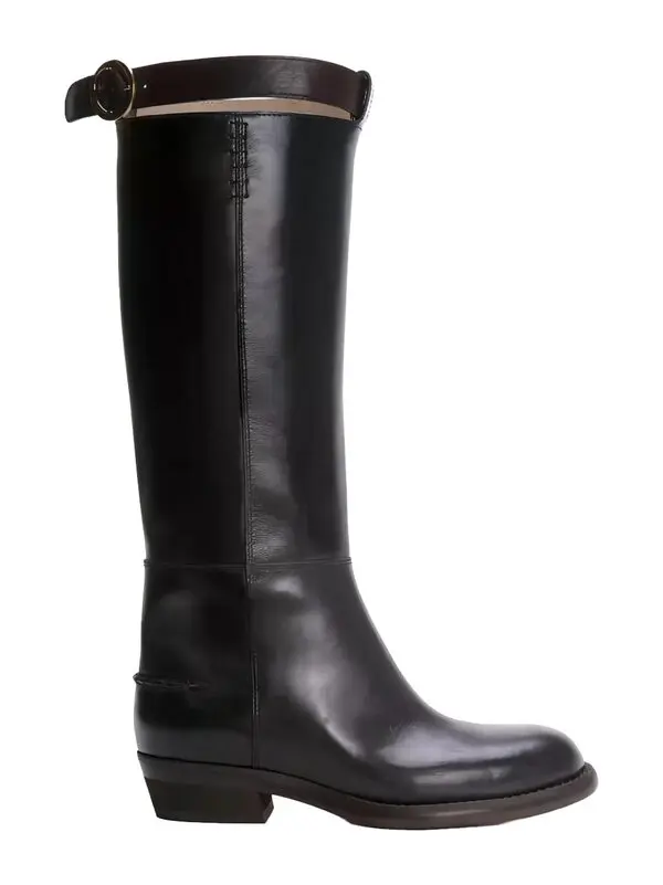 ODISSI Emilie Strap-detail Knee-high Boots - Black