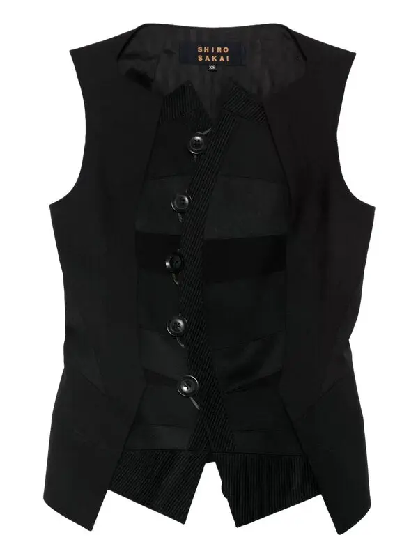 SHIRO SAKAI Button-fastening Waistcoat - Black