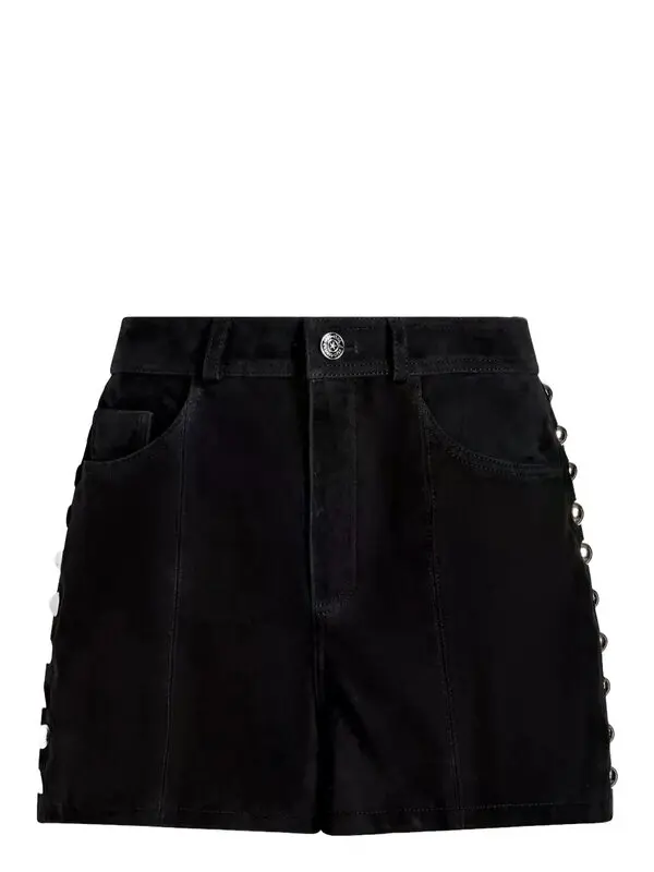 Cinq À Sept Shannon Studded Suede Shorts - Black
