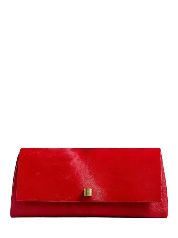Khaite Flap Detail Clutch - Red