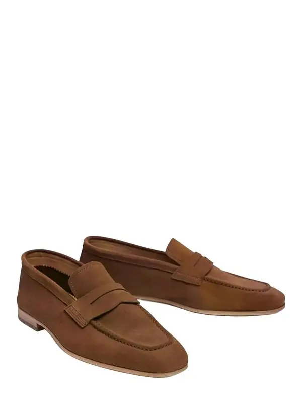 LOJA DAS MEIAS Suede Slip-on Loafers - Brown