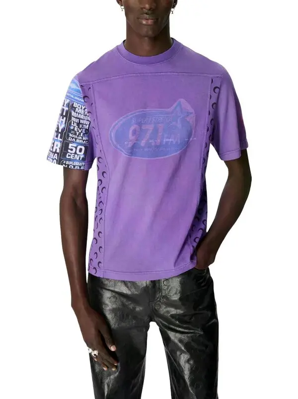MARINE SERRE Graphic Jersey T-shirt - Purple