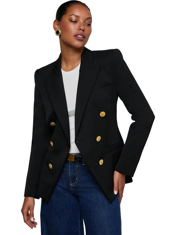 L'Agence Kyomi Double-breasted Blazer - Black